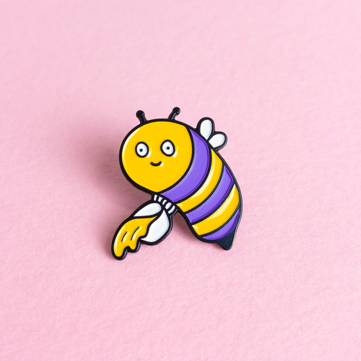 Enbee enby non-binary bee LGBTQ+ enamel pin – Heckin' Unicorn