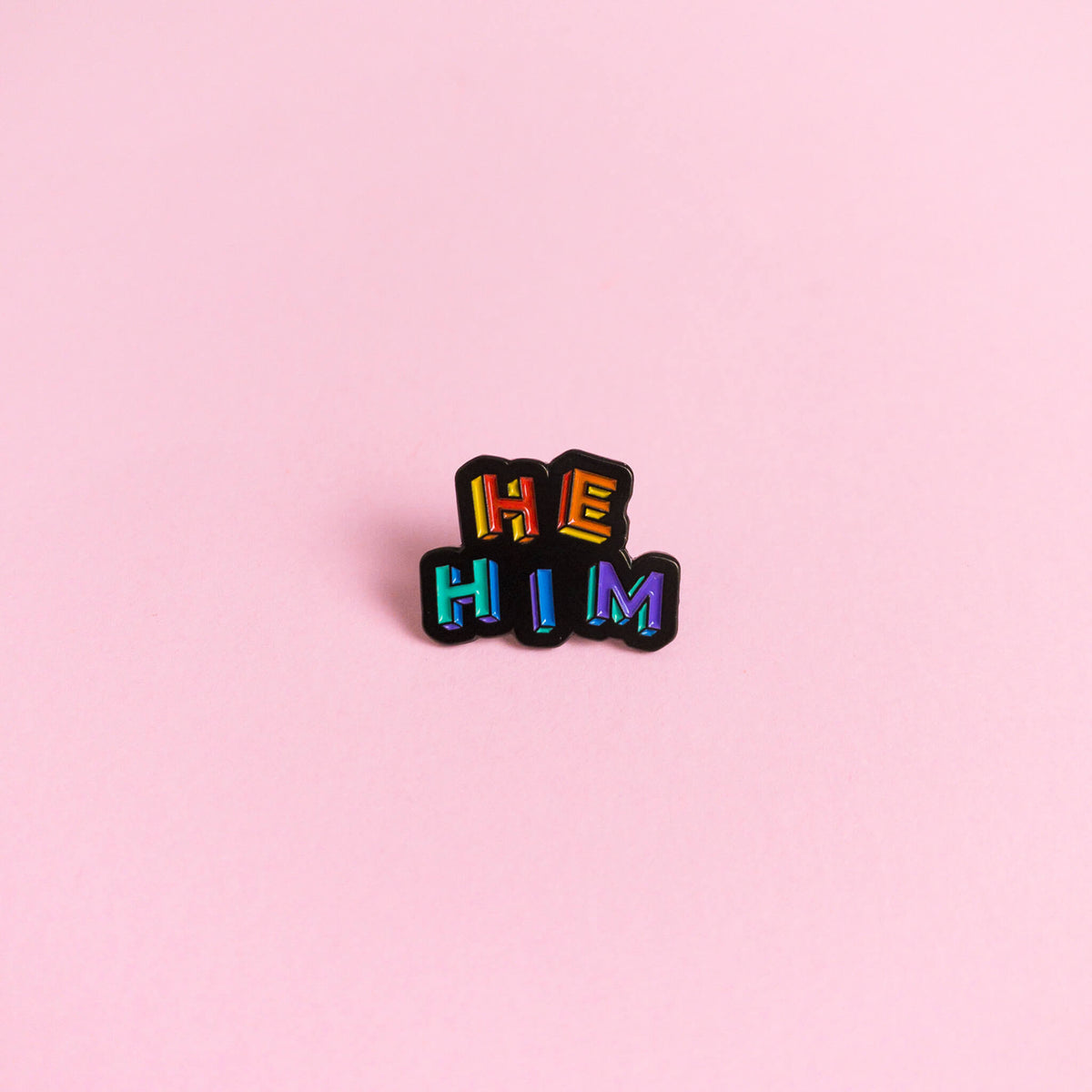 He / Him Pronouns LGBT enamel pin – Heckin' Unicorn