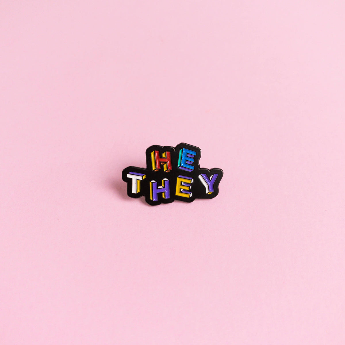 He / They Pronouns LGBT enamel pin – Heckin' Unicorn