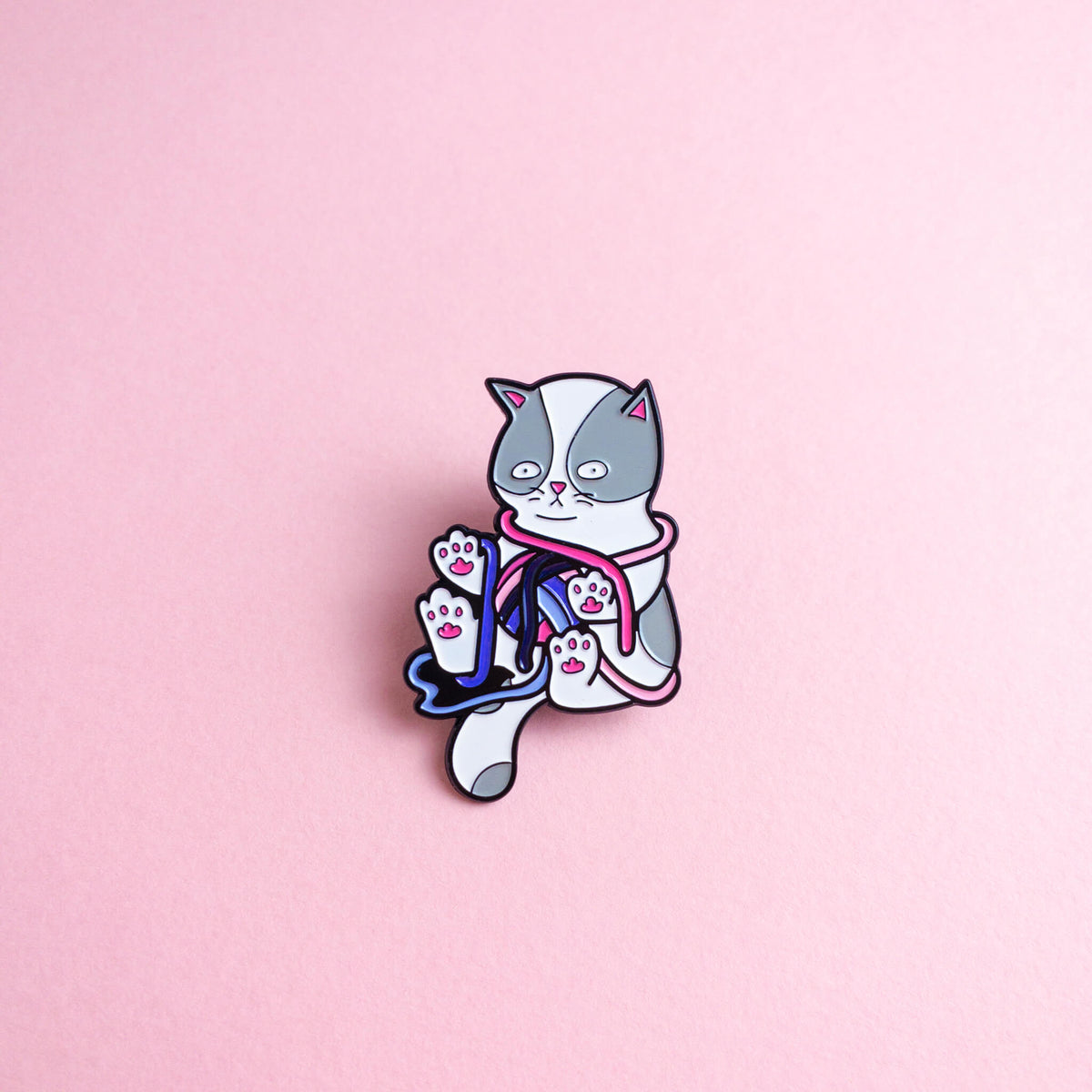 Kitten cat LGBTQ+ omnisexual enamel pin – Heckin' Unicorn