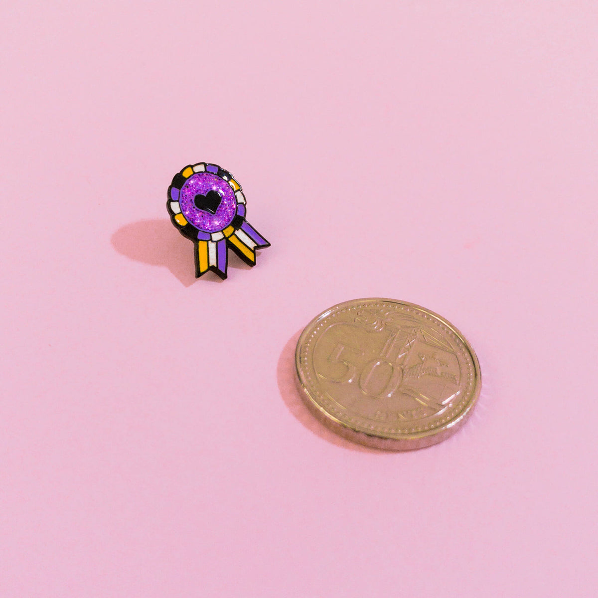 Non-Binary (Enby) Award Badge LGBTQ+ enamel pin – Heckin' Unicorn